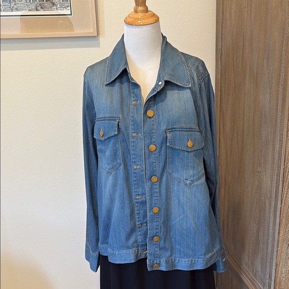 CAbi | Jackets & Coats | Cabi Blue Jean Jacket With Gold Buttons | Poshmark